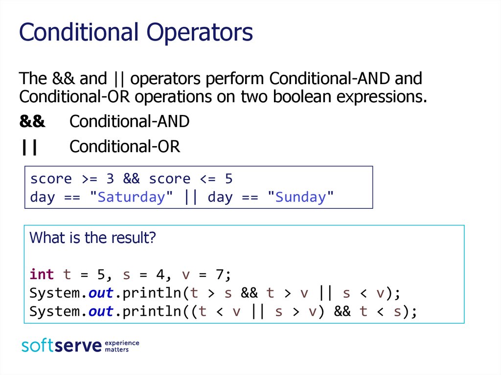 Conditional Statements Java Core 