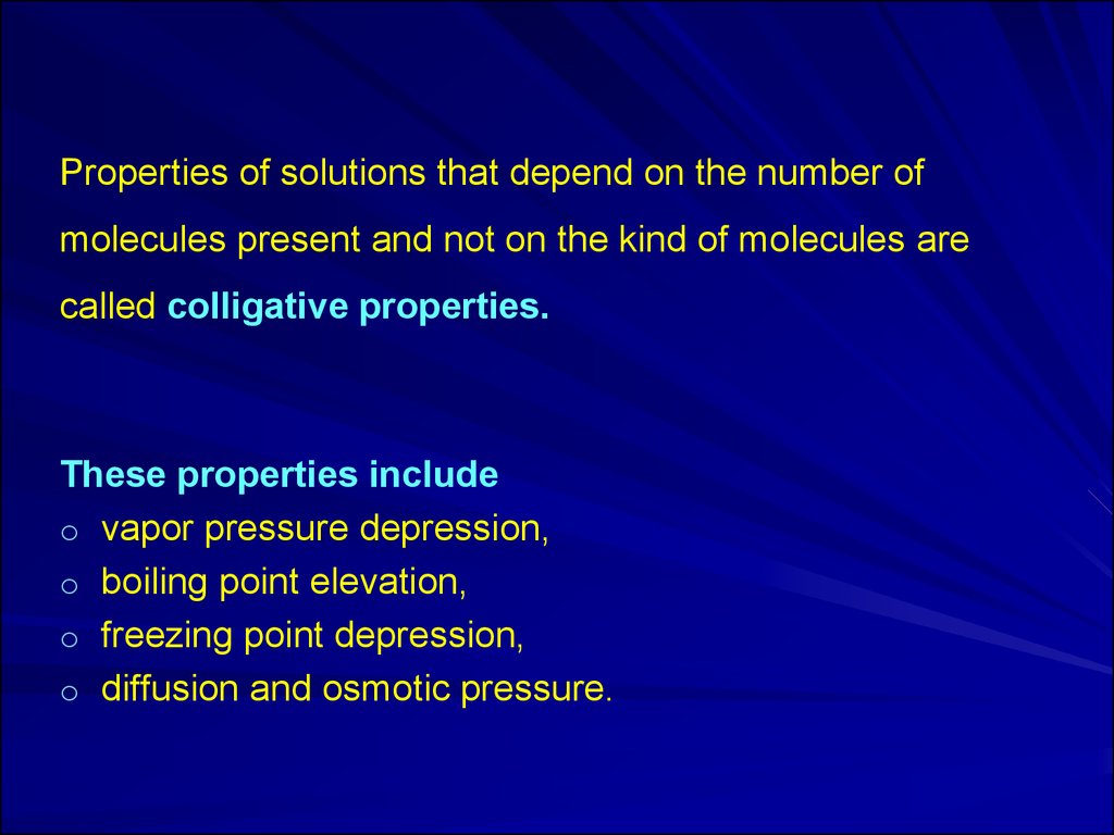 Colligative Properties Of Solutions 