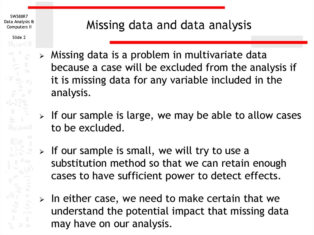 Analyzing Missing Data 