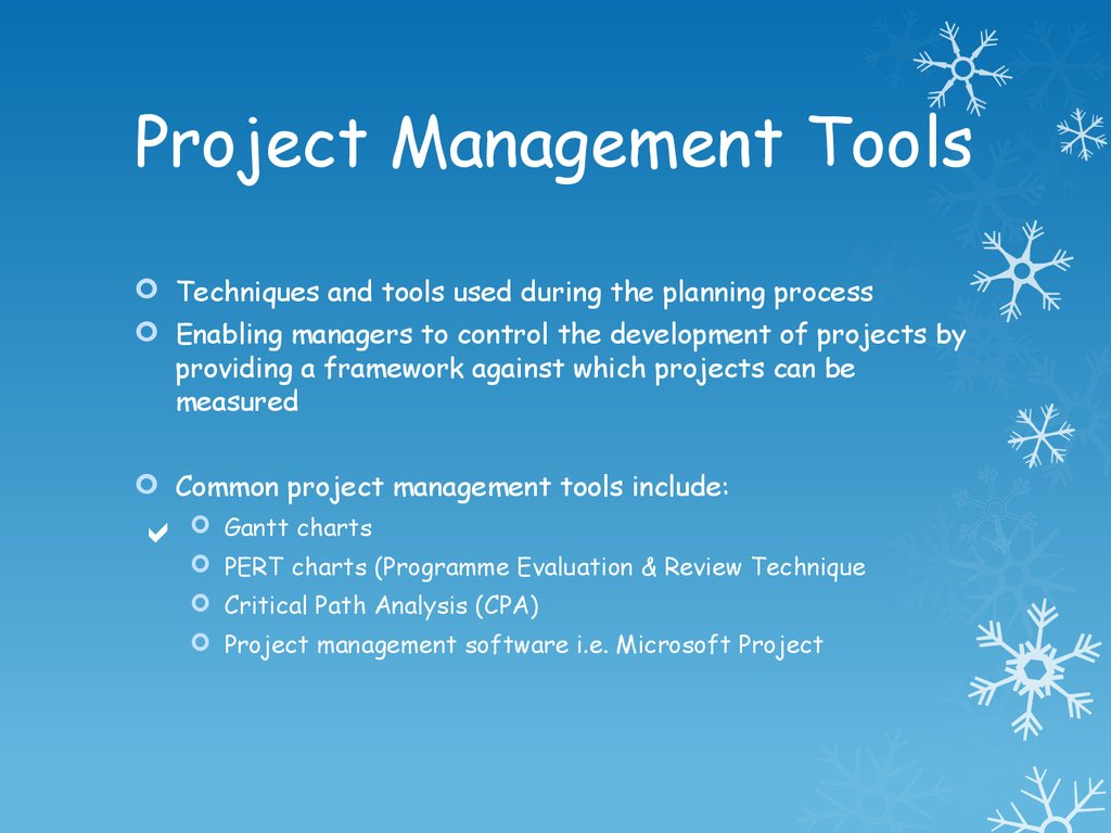 Project Management Tools PERT And CPA 