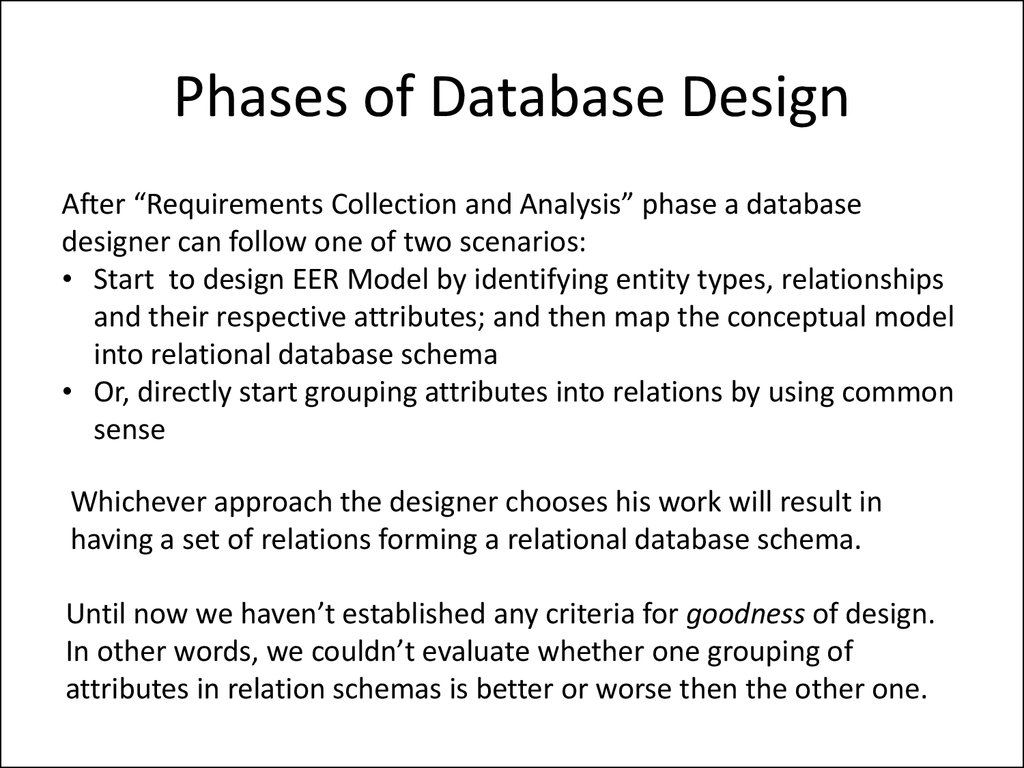 Analysis And Design Of Data Systems Introduction To Relational 