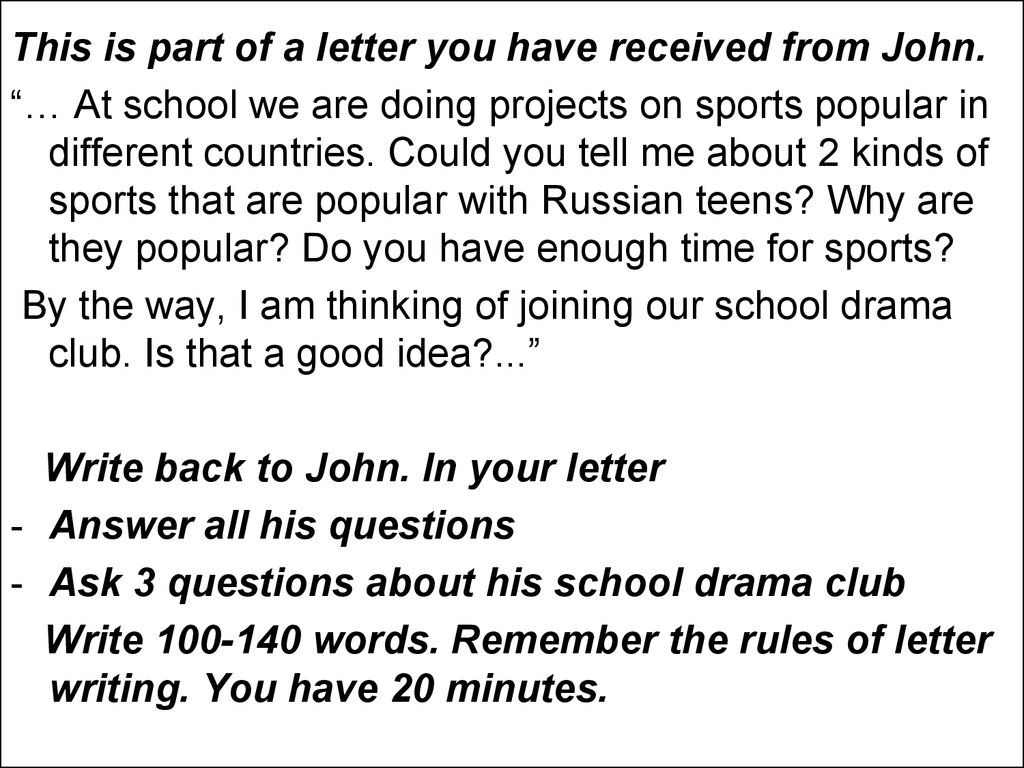 Personal Letter Online Presentation