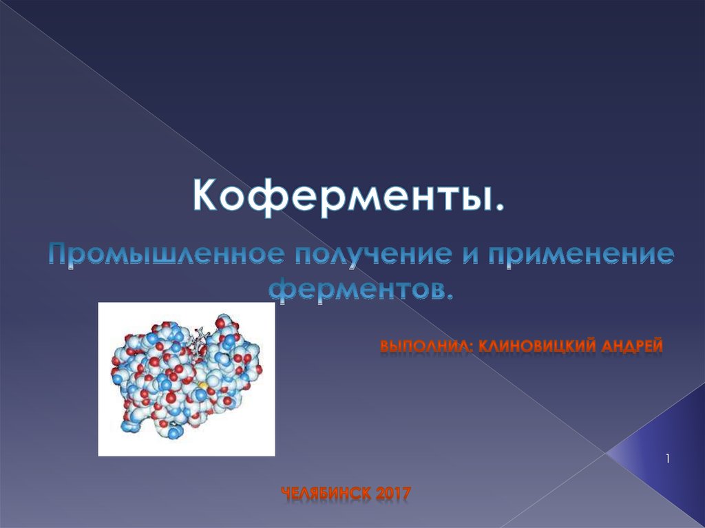 Коферменты. Промышленное получение и применение ферментов - презентация ...