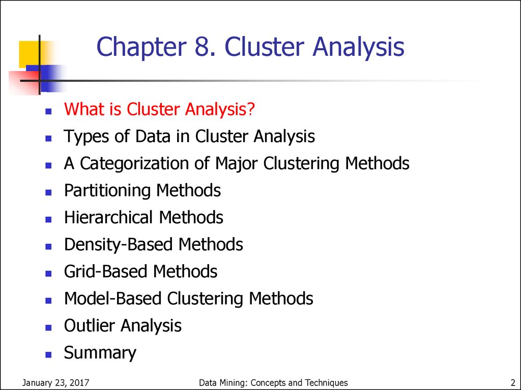 Cluster Analysis Lecture 6 8 