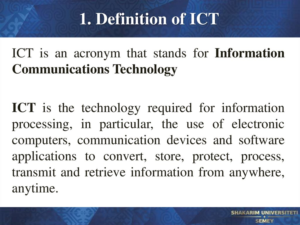 ICT In Core Sectors Of Development ICT Standardization 