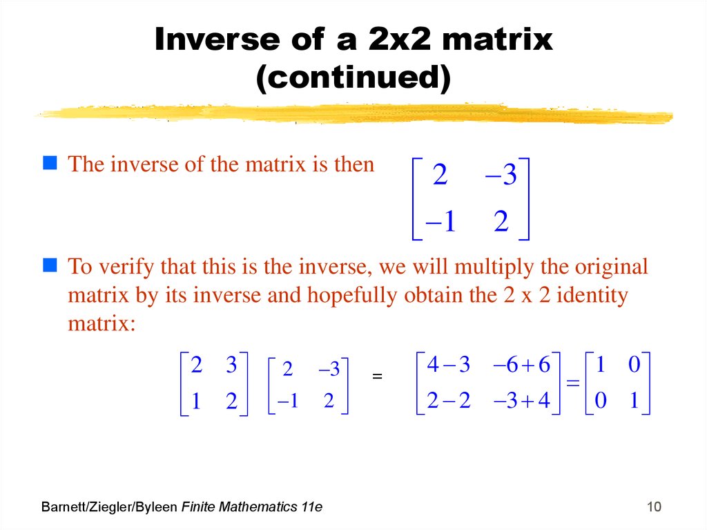 Inverse Of A Square Matrix Online Presentation