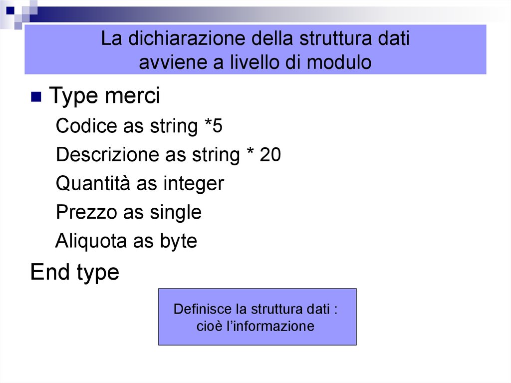 I dati : strutture dati. Array a un dimensione: vettori - online ...