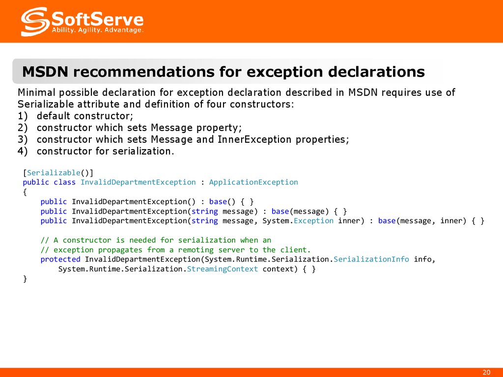 Exception Handling In NET Framework Online Presentation