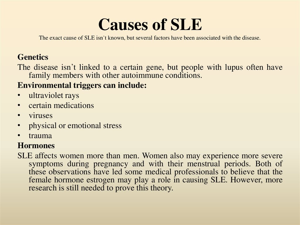 Systemic Lupus Erythematosus SLE Online Presentation Systemic Lupus Erythematosus SLE Online Presentation