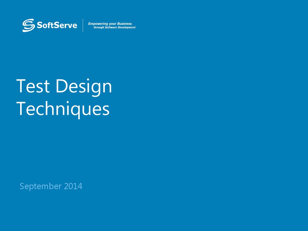 Test Design Techniques Online Presentation