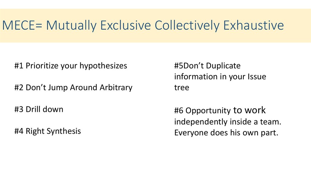 Mece Mutually Exclusive Collectively Exhaustive Understanding