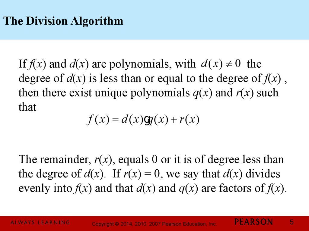 Chapter 1 Polynomial And Rational Functions 3 3 Dividing Polynomials