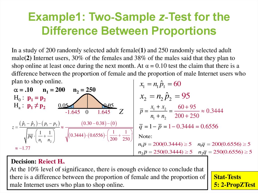 Ch8 Hypothesis Testing 2 Samples Online Presentation