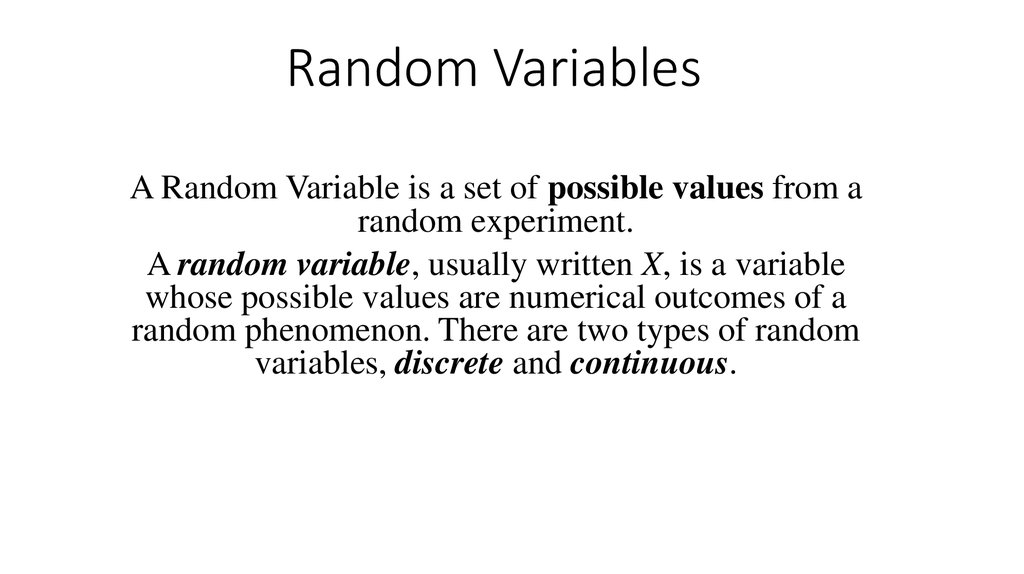 Random Variables 