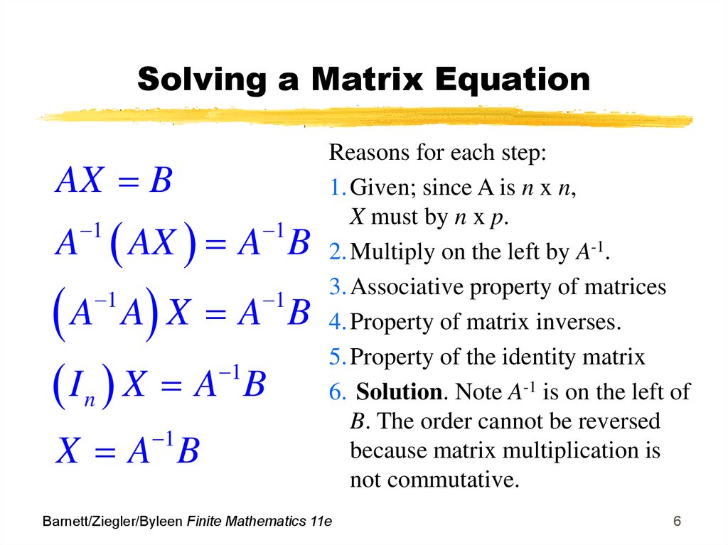 Matrix Equations And Systems Of Linear Equations 