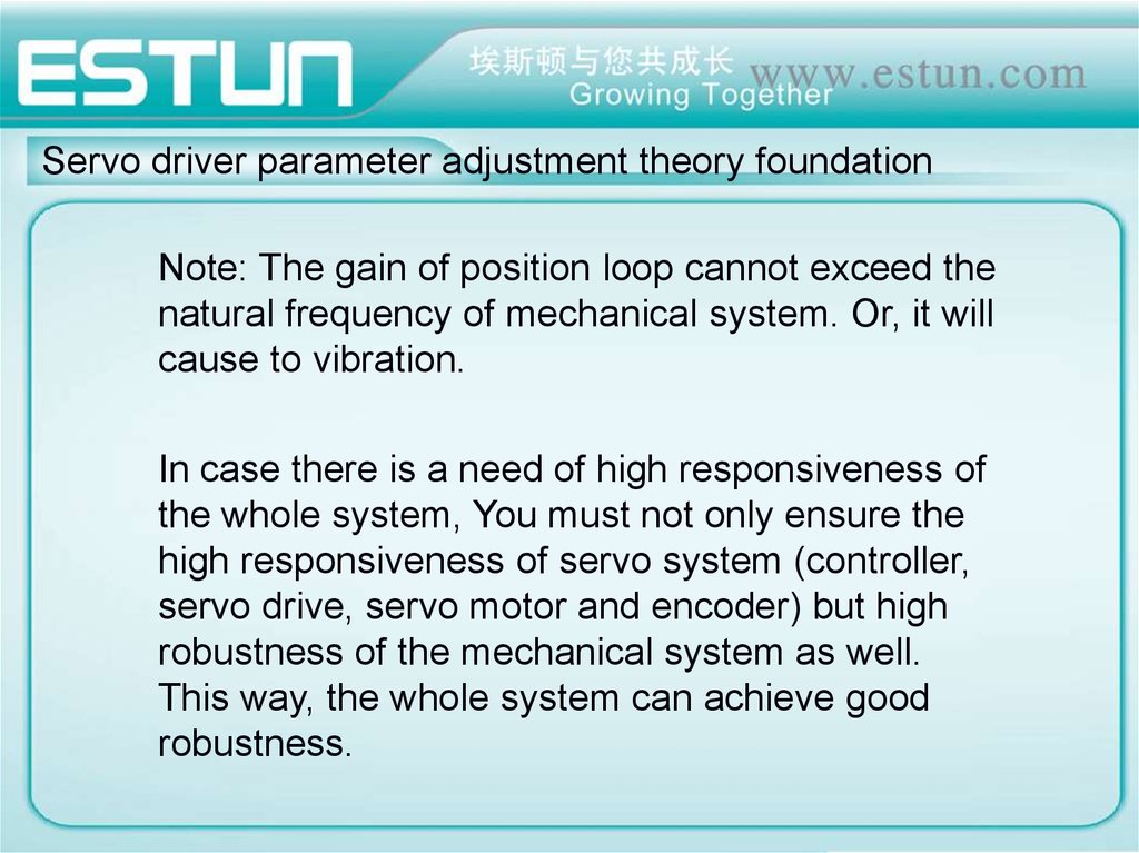 Estun Servo parameter adjustment methods - online presentation