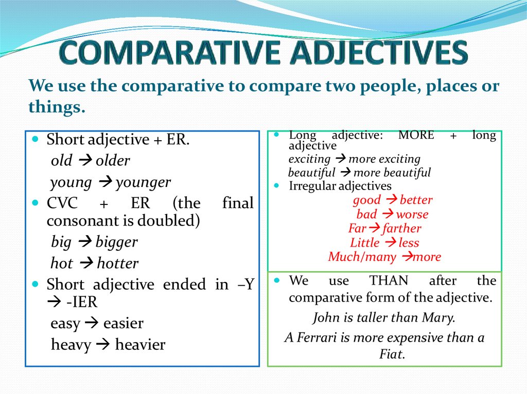 COMPARATIVES ADJECTIVES Ourboox