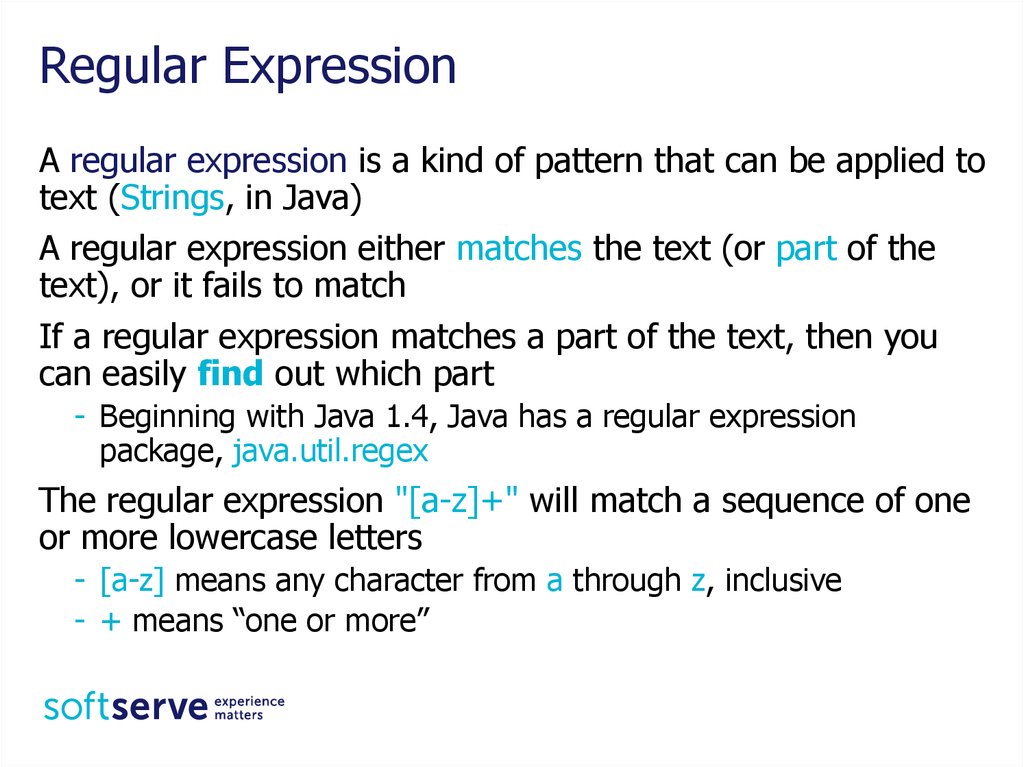 String Regular Expression Java Core Online Presentation