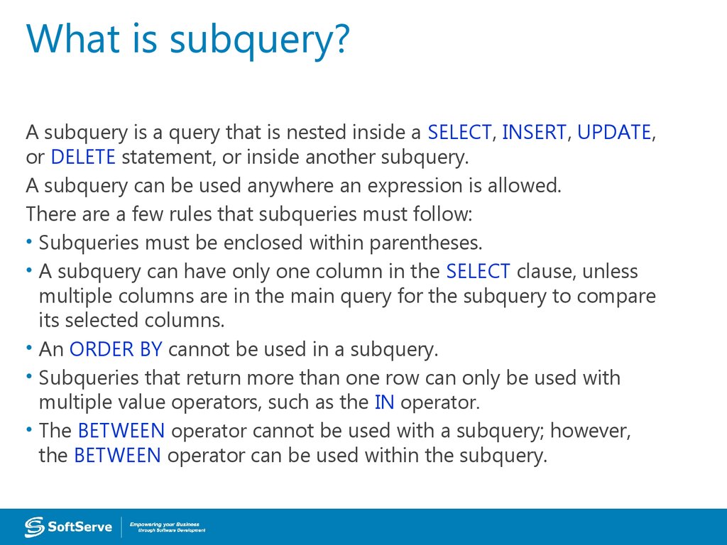 SQL Subqueries 