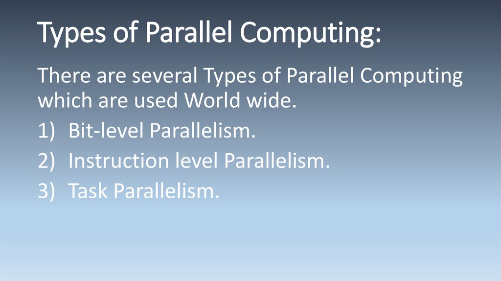 What Is Parallel Computing Online Presentation