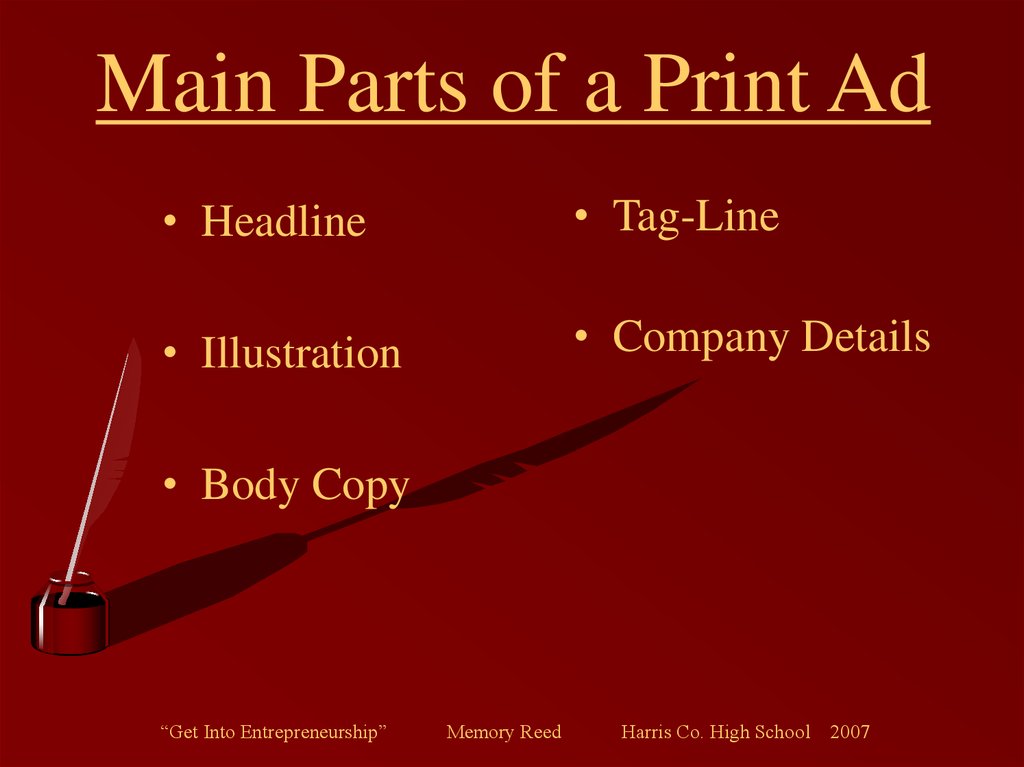 Parts Of A Print Advertisement 