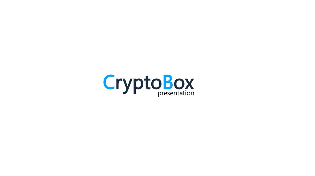 CryptoBox. Применение шифрования - презентация онлайн