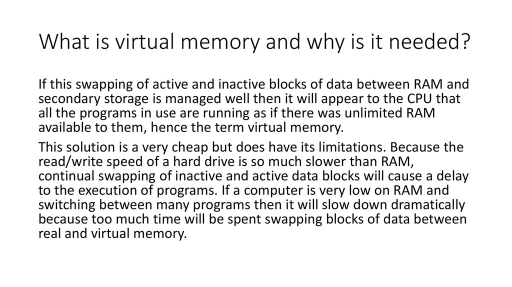 RAM ROM And Virtual Memory 