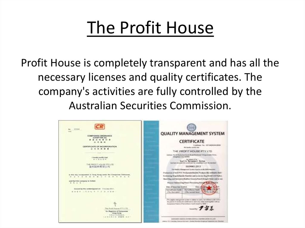 The Profit House - презентация онлайн