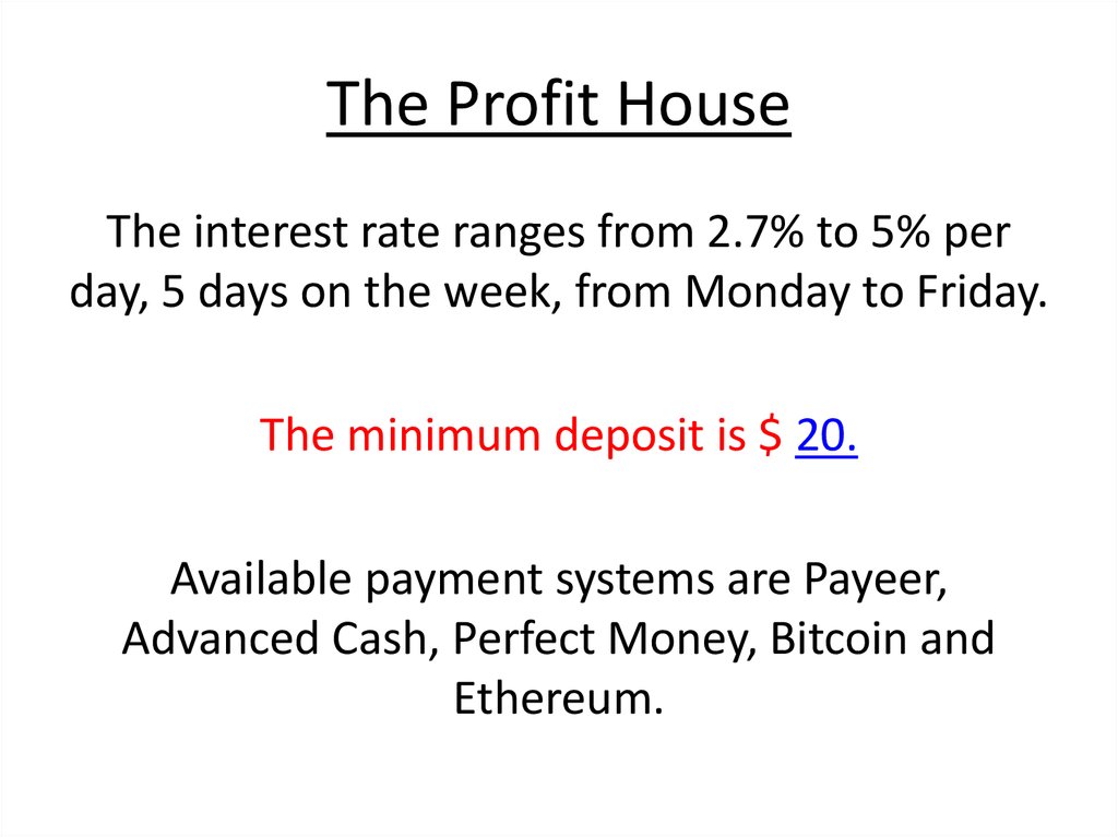 The Profit House - презентация онлайн