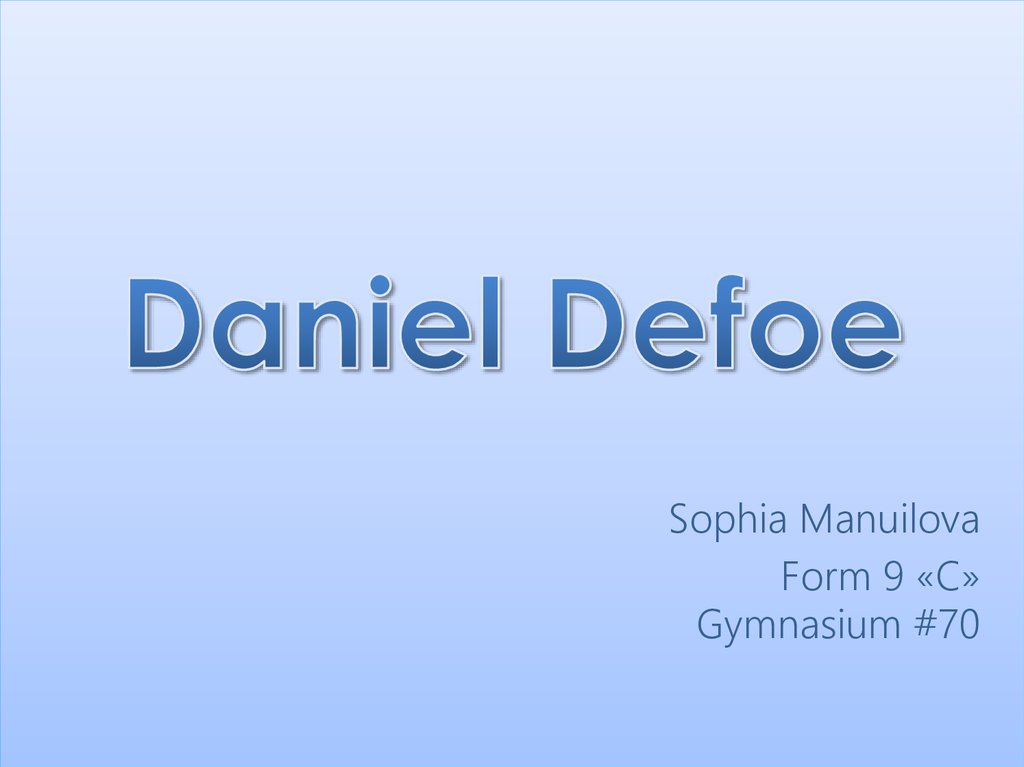Daniel Defoe - online presentation