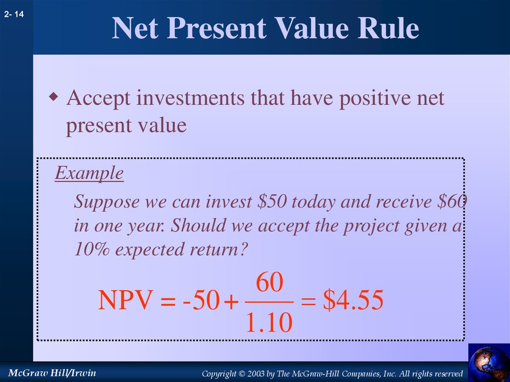Present Value And The Opportunity Cost Of Capital 