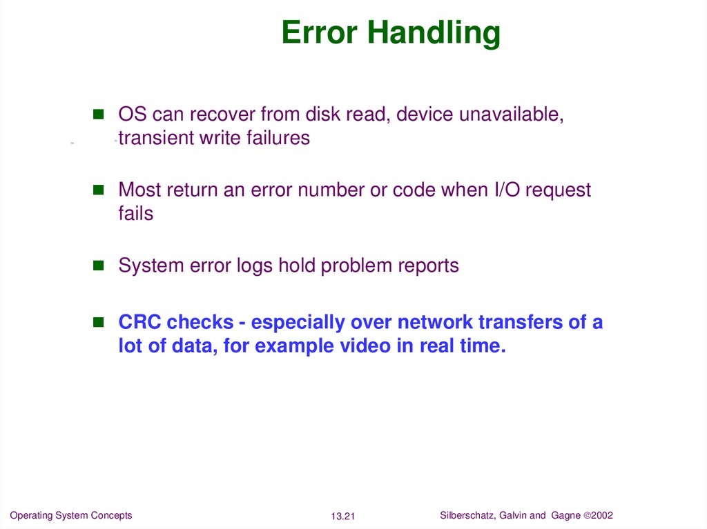 Chapter 13 I O Systems 6th Ed I O Hardware Application I O Interface 